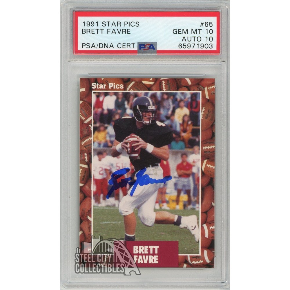 Brett Favre 1991 Star Pics Autograph Rookie Card #65 PSA 10 PSA/DNA 10 ...