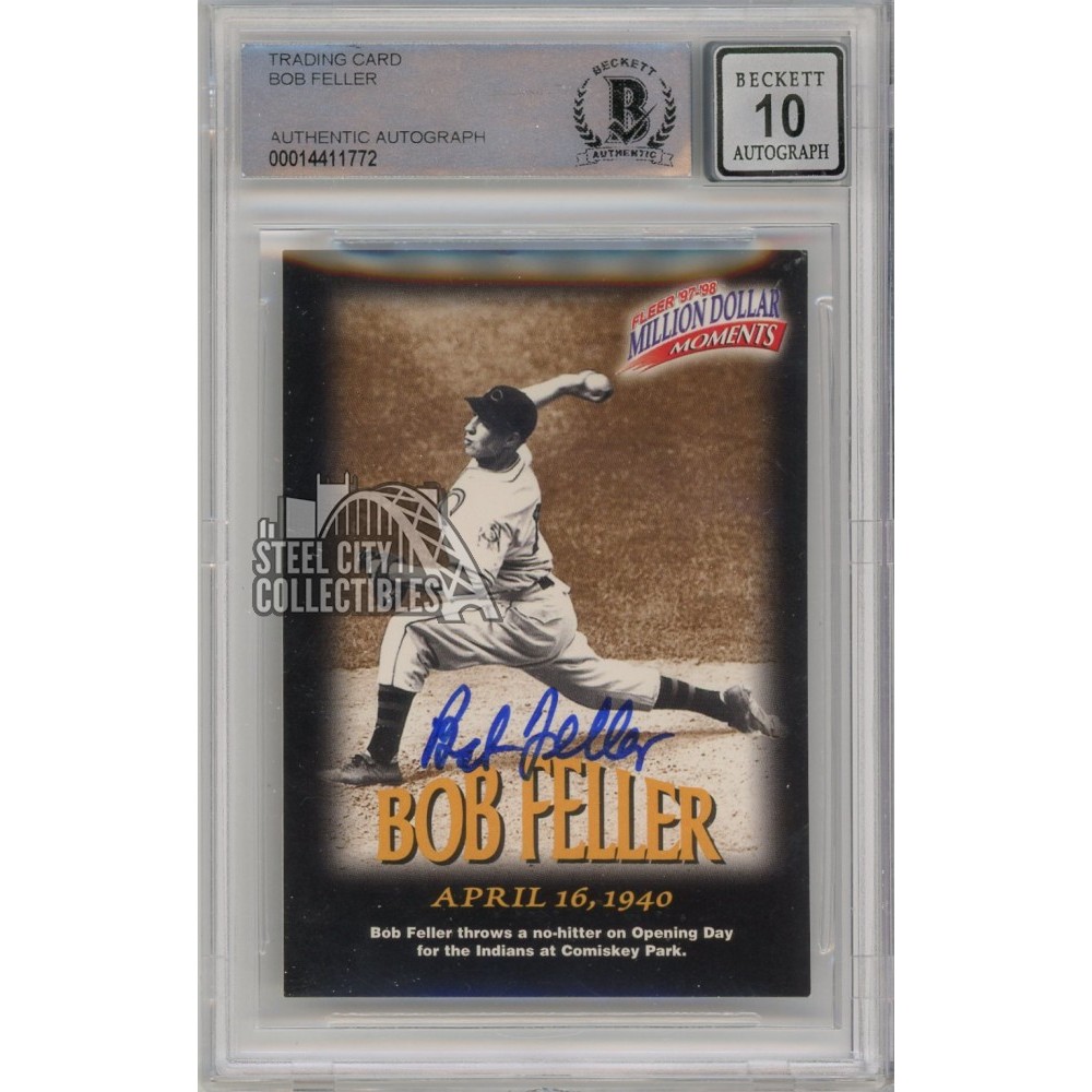 Bob Feller 1997 Fleer Million Dollar Moments Baseball Autograph Card ...