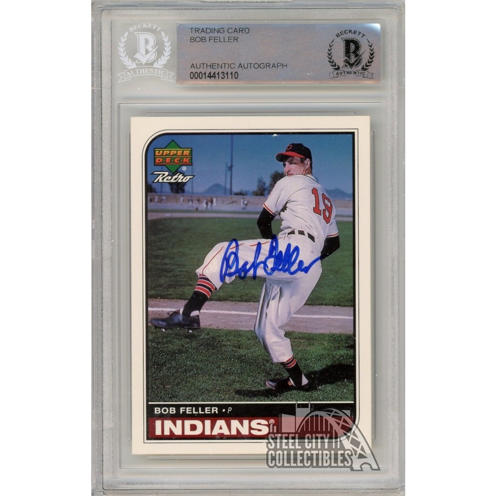 Bob Feller 1998 Upper Deck Retro Baseball Autograph Card #28 BAS ...