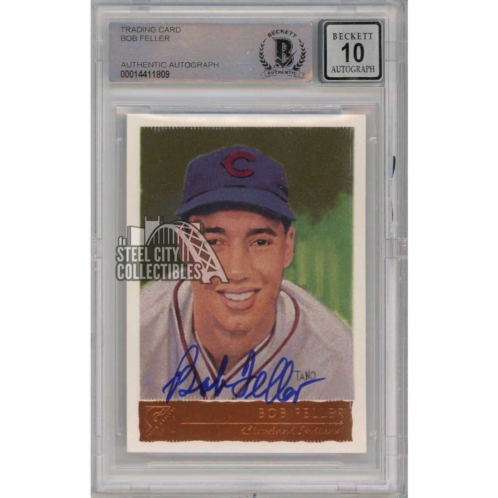 Bob Feller 2001 Topps Gallery Baseball Autograph Card #150 BAS 10 ...