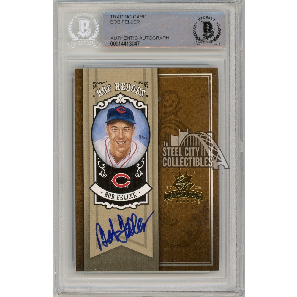 Bob Feller 2005 Donruss Diamond Kings Baseball Autograph Card #HH-13 ...