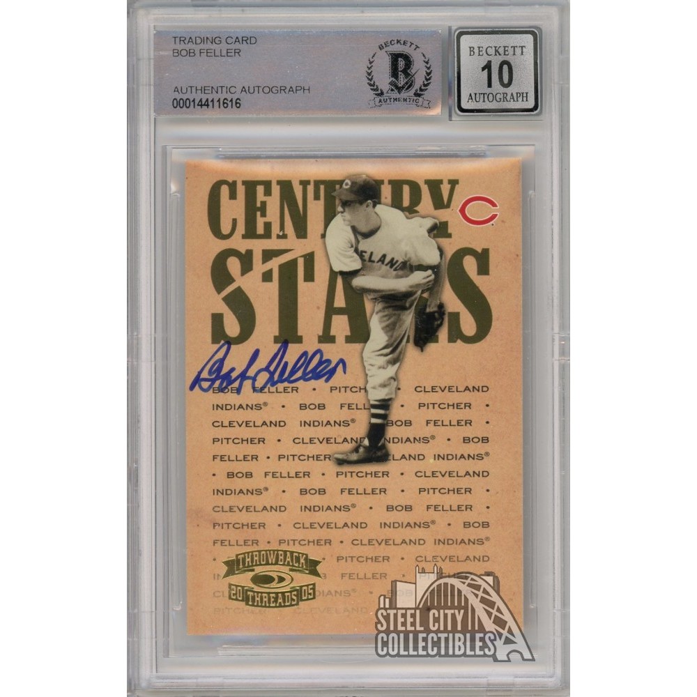 Bob Feller 2005 Donruss Threads Baseball Autograph Card #CS-19 BAS 10 ...