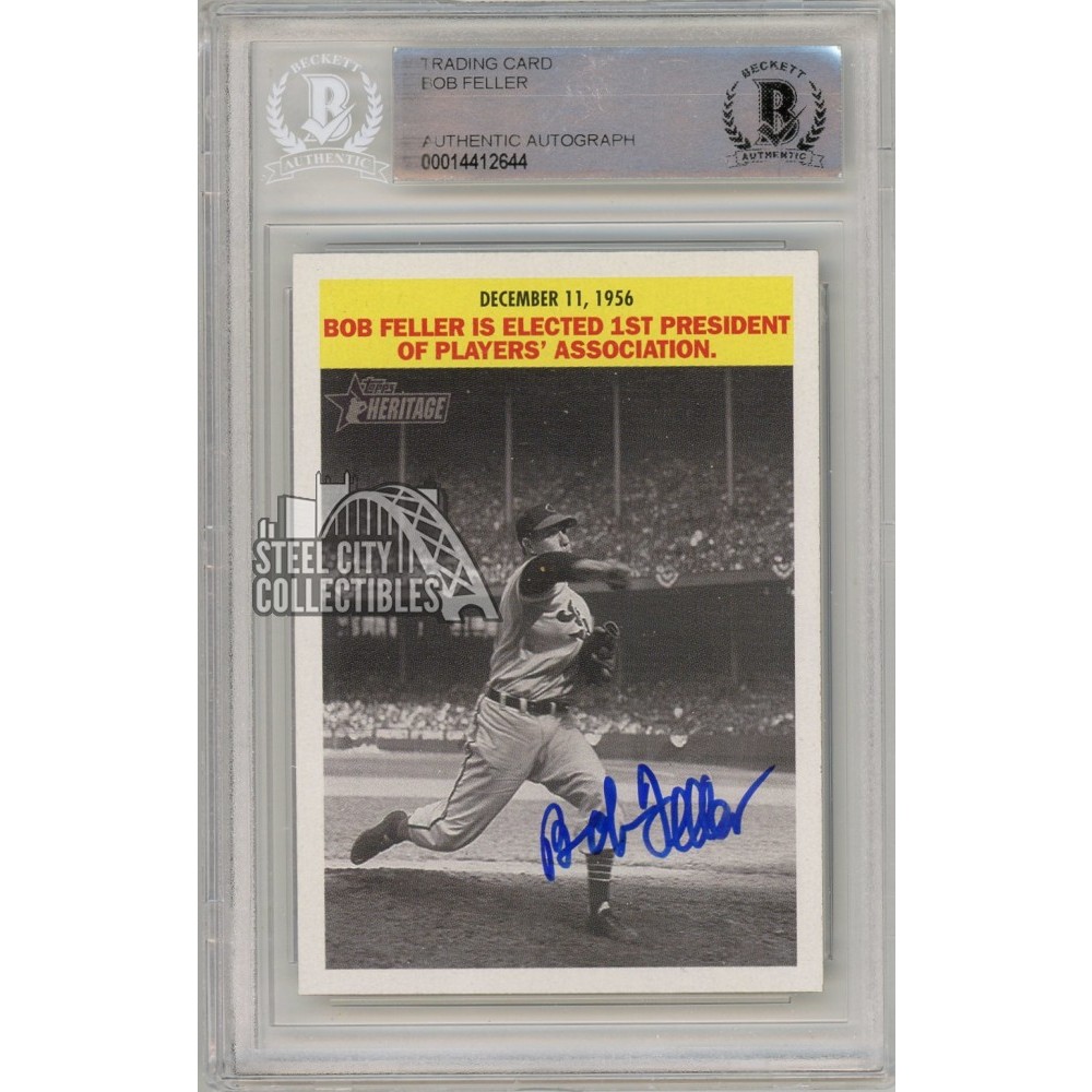 Bob Feller 2005 Topps Heritage Baseball Autograph Card #F-BF BAS ...
