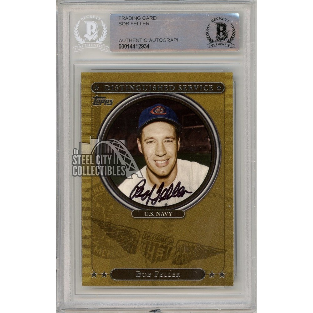 Bob Feller 2007 Topps Distinguished Service Baseball Autograph Card # ...