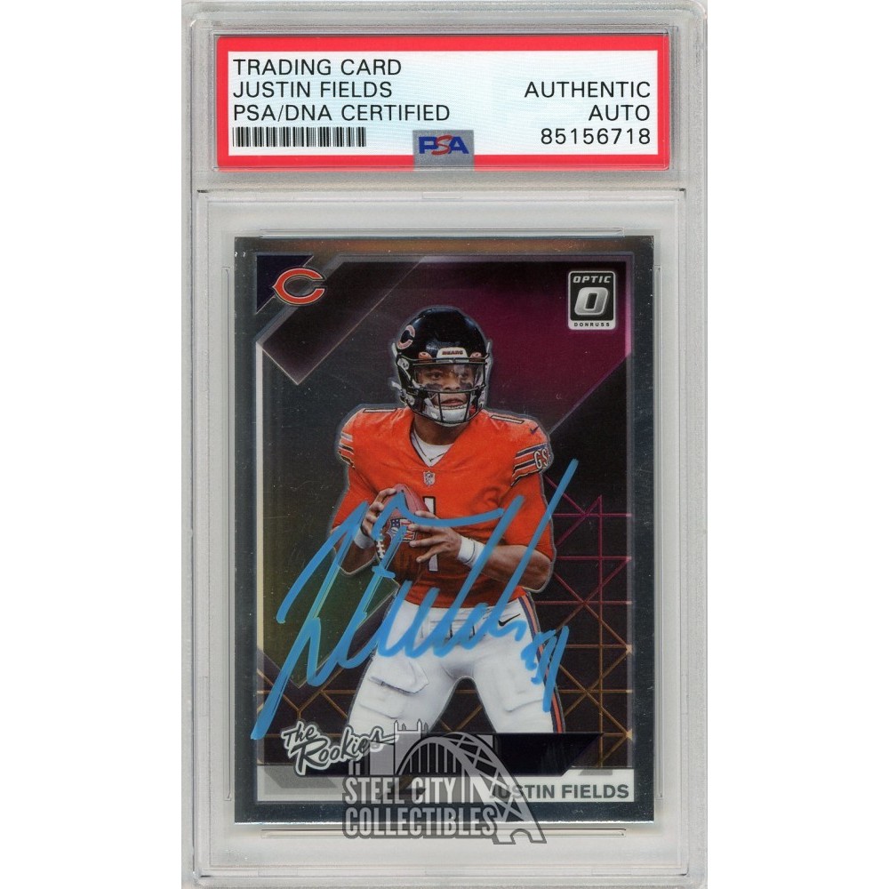 Justin Fields 2021 Panini Optic The Rookies Autograph Card #TR-4 PSA ...