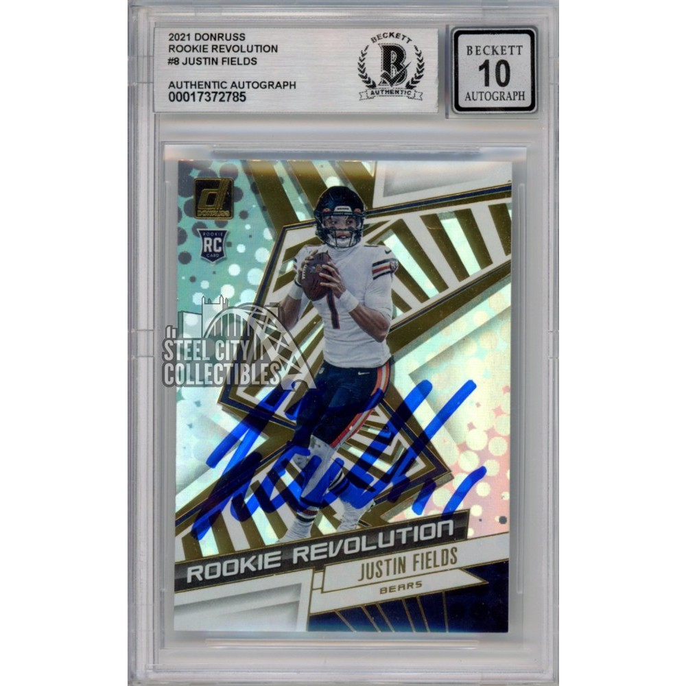 Justin Fields 2021 Panini Donruss Revolution Autograph Rookie Card #8 ...
