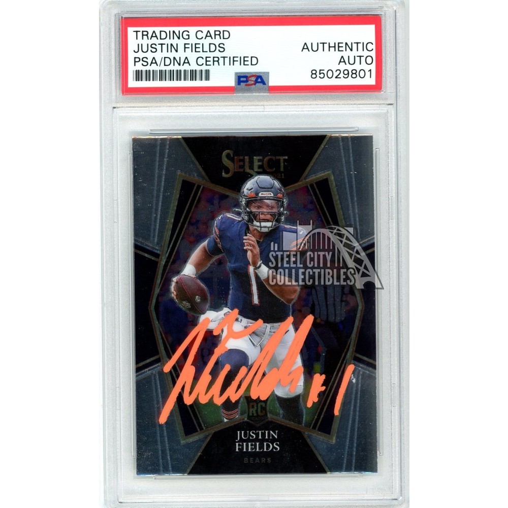 Justin Fields 2021 Panini Select Autograph Rookie Card #150 PSA/DNA ...