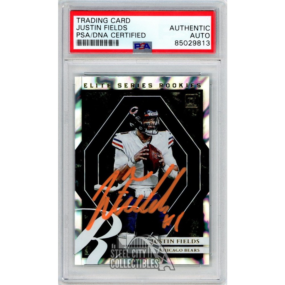 Justin Fields 2021 Panini Donruss Elite Autograph Rookie Card #ESR-JFI ...