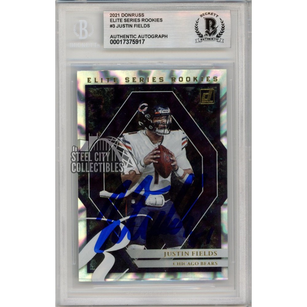 Justin Fields 2021 Panini Donruss Elite Series Autograph Rookie Card # ...