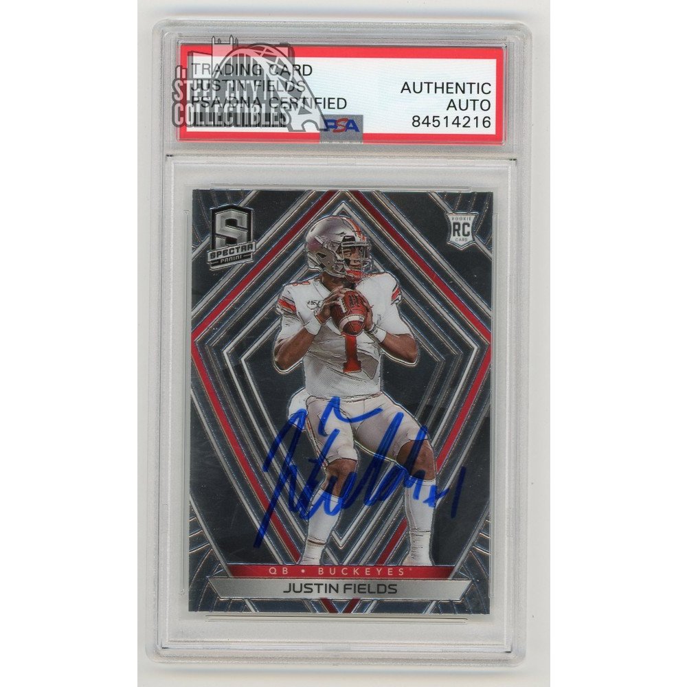 Justin Fields 2021 Chronicles Spectra Draft Picks Autographed Rookie ...