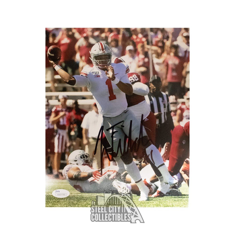 Justin Fields Autographed Ohio State 8x10 Photo - JSA COA | Steel City ...