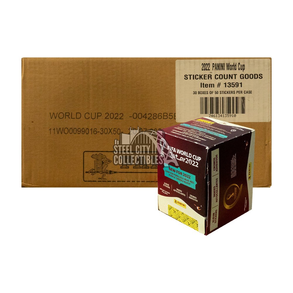 2022 Panini World Cup Soccer 50-Pack Sticker Box 30-Box Case | Steel ...