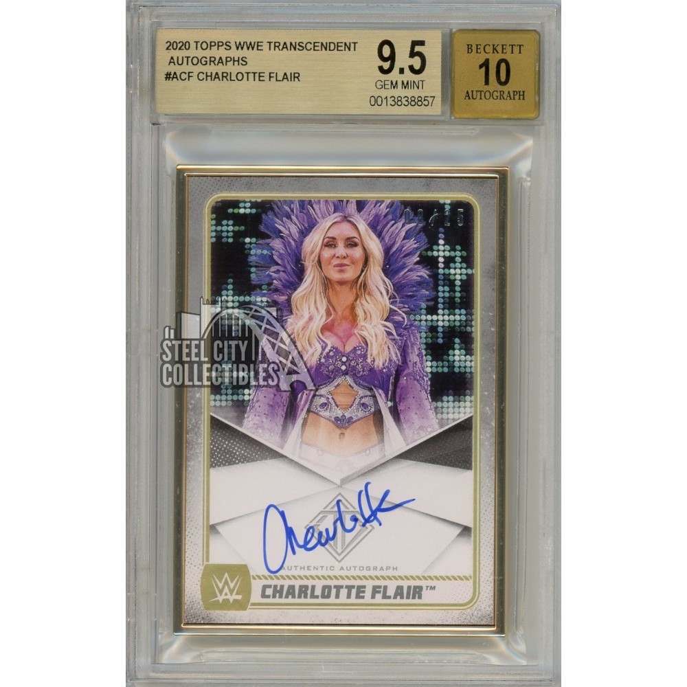 Charlotte Flair 2020 Topps Transcendent WWE Autograph Card 08/25 BGS 9. ...