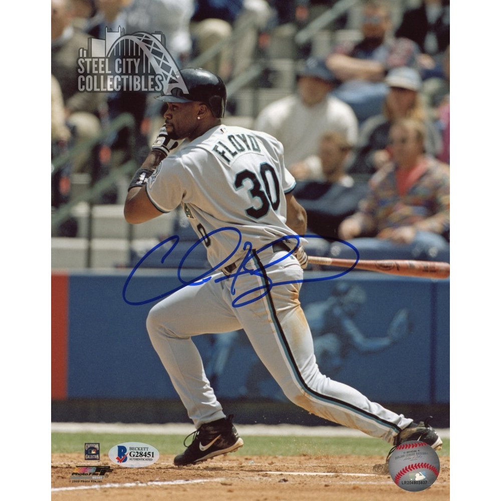 Cliff Floyd Autographed Miami Marlins 8x10 Photo - BAS COA | Steel City ...