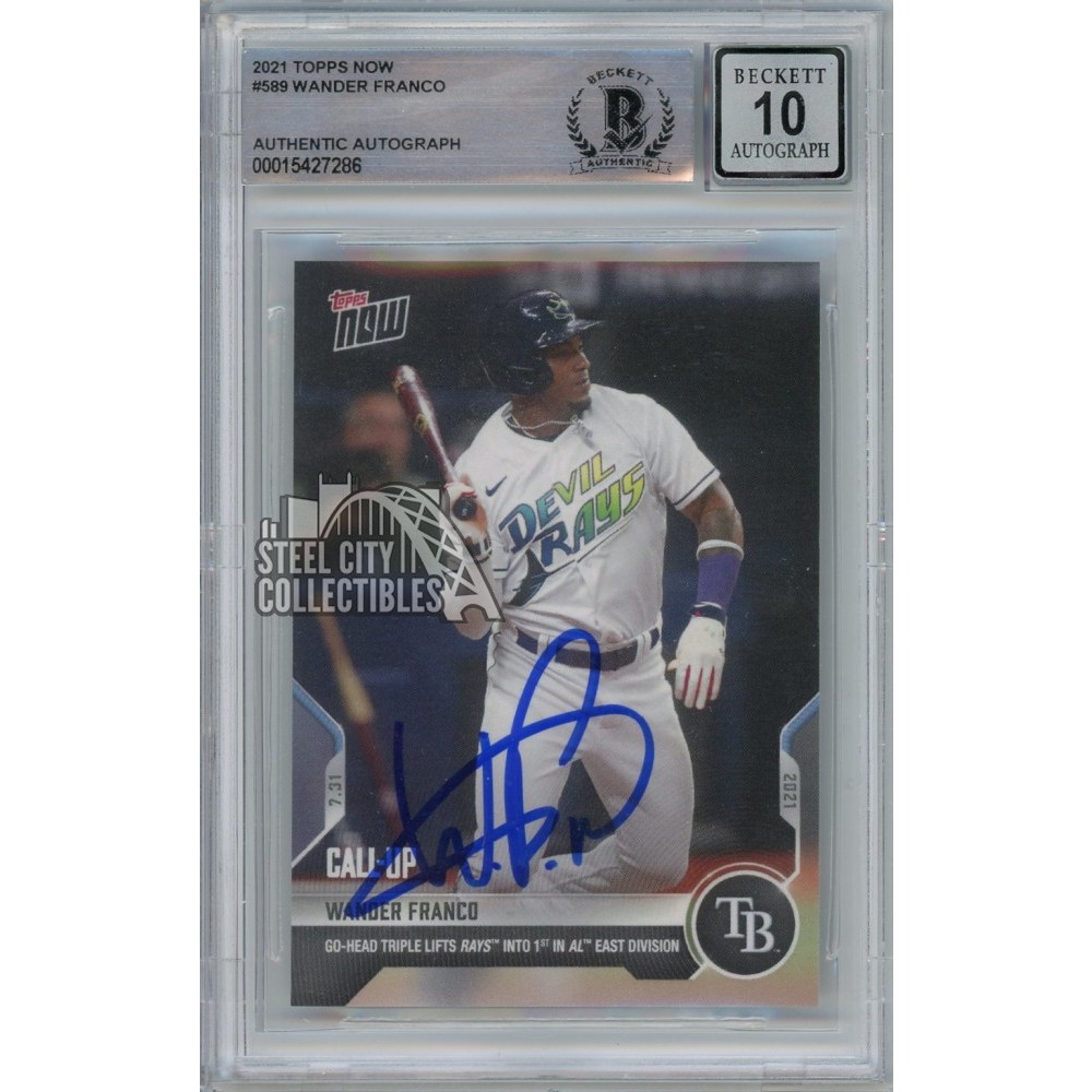 Wander Franco 2021 Topps Now Autograph Rookie Card #589 BAS 10 | Steel ...
