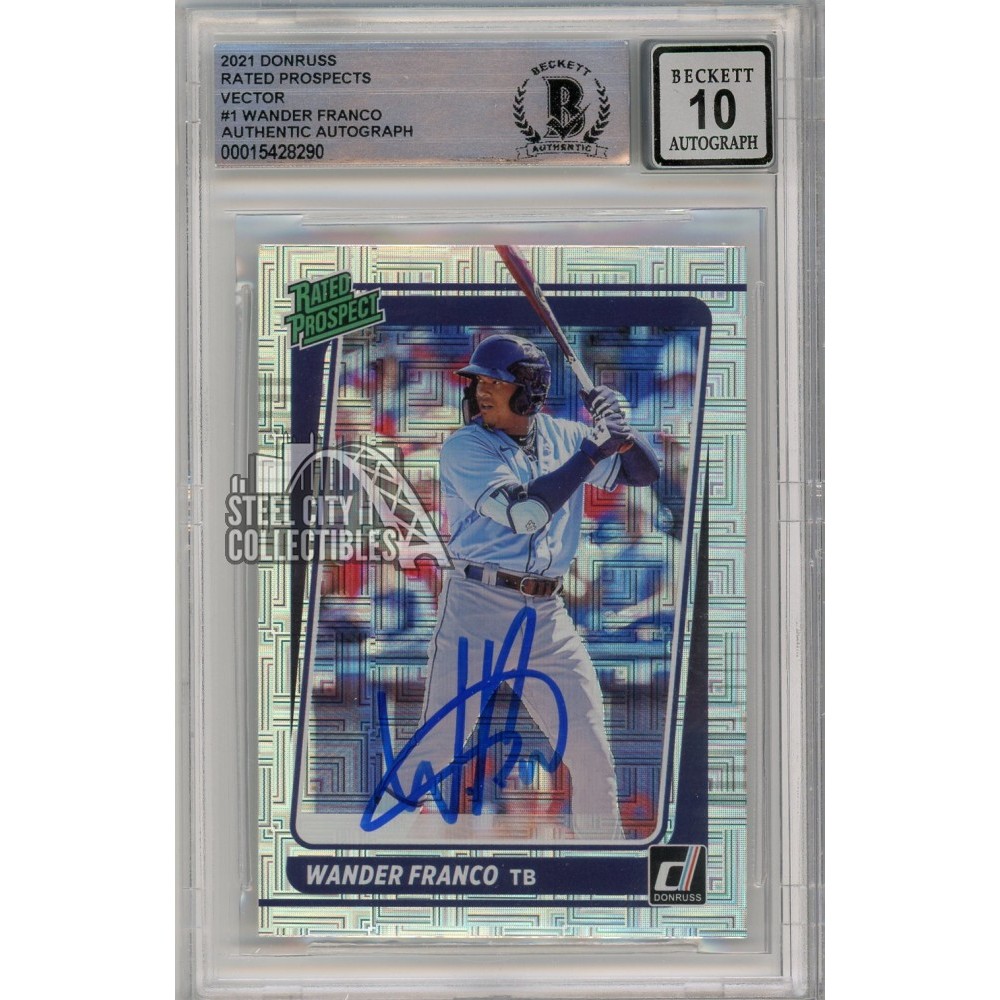 Wander Franco 2021 Panini Donruss Rated Prospect Vector Autograph Card ...