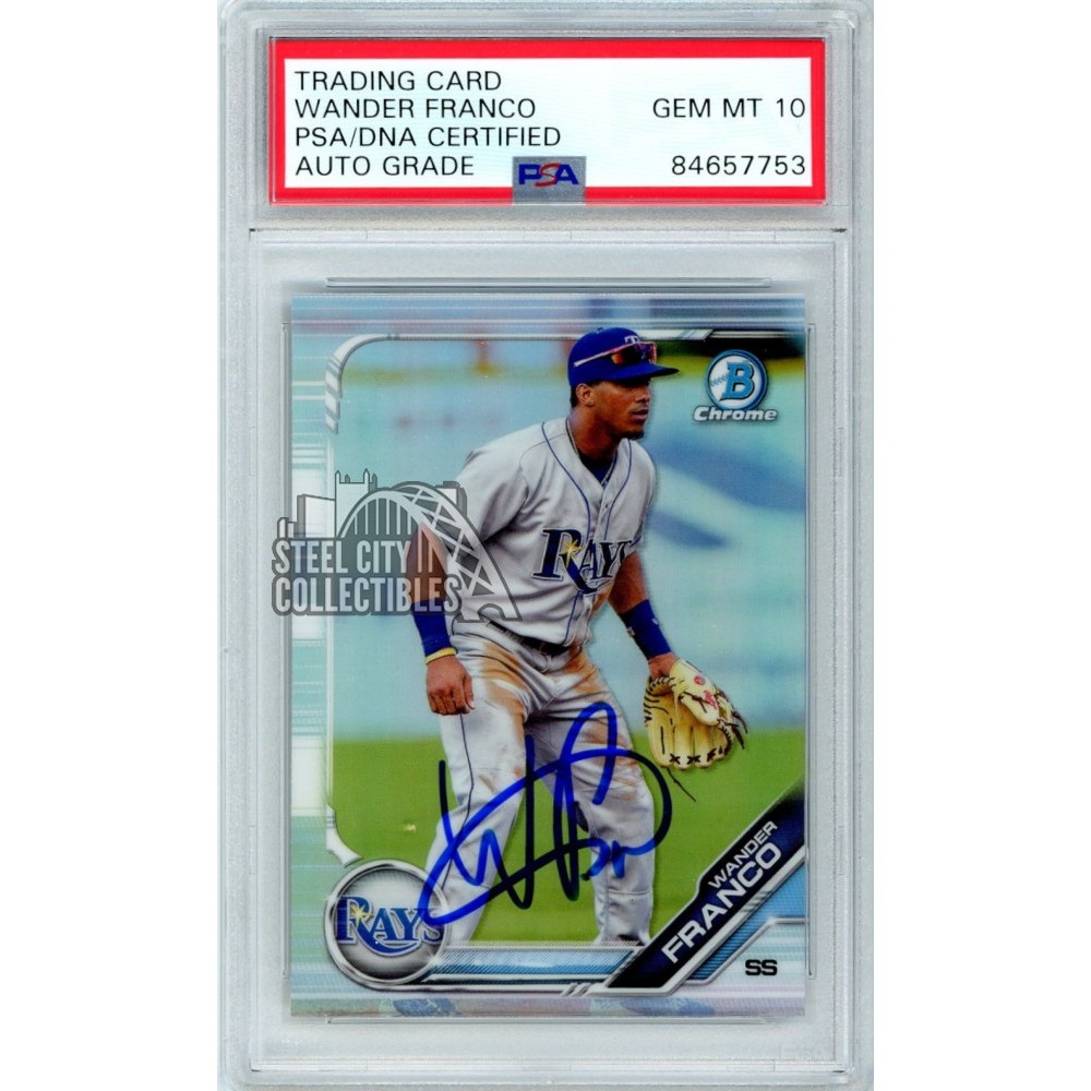 Wander Franco 2019 Bowman Chrome Refractor Autograph RC #BDC-93 PSA/DNA 10 | Steel City Collectibles