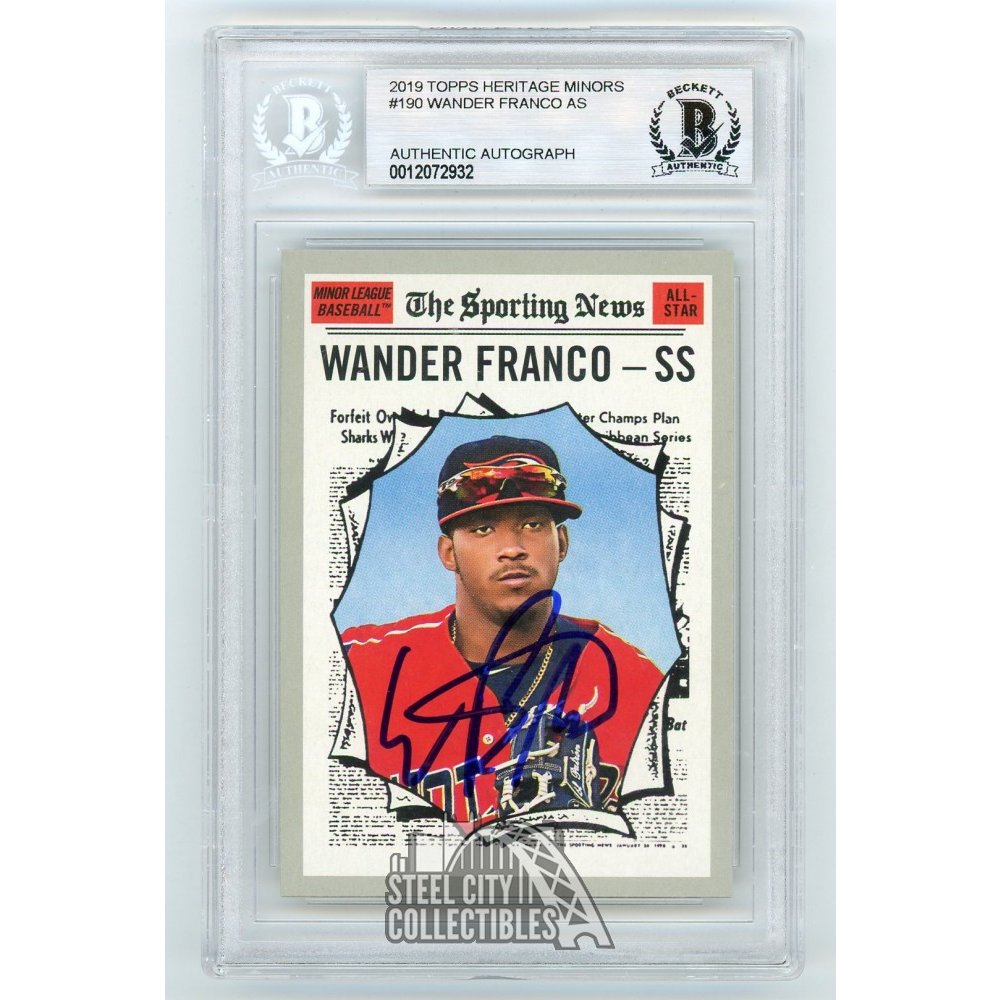 Wander Franco 2019 Topps Heritage Minors Autographed Card #190 - BAS ...
