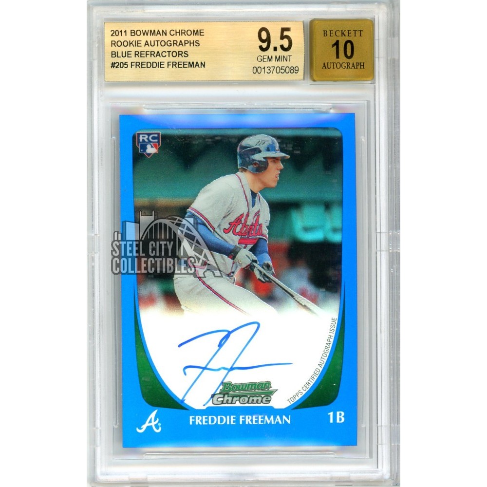Freddie Freeman 2011 Bowman Chrome Blue Autograph Rookie Card /250 BGS ...