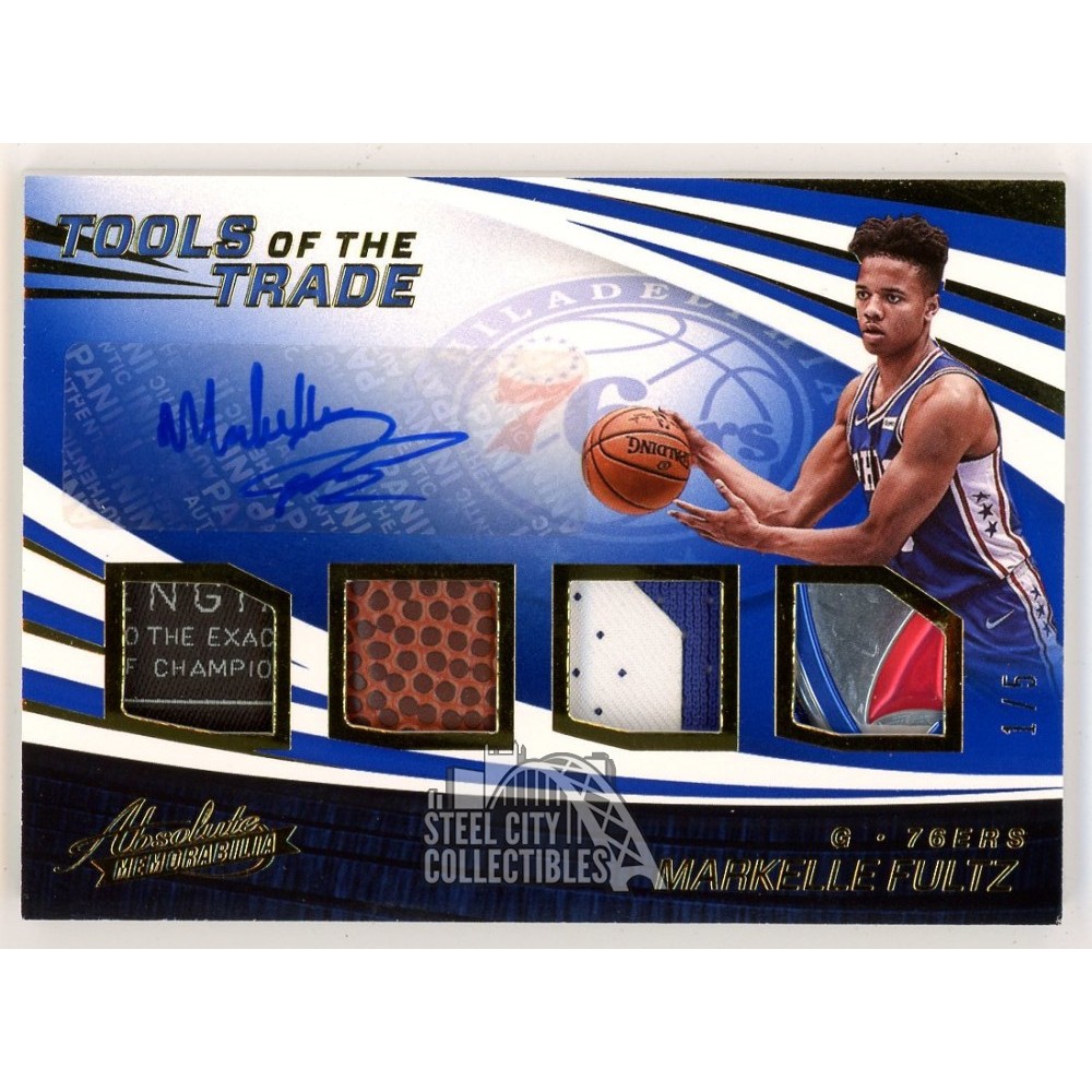 Markelle Fultz 2017-18 Panini Absolute Quad Relic Autograph Rookie Card ...