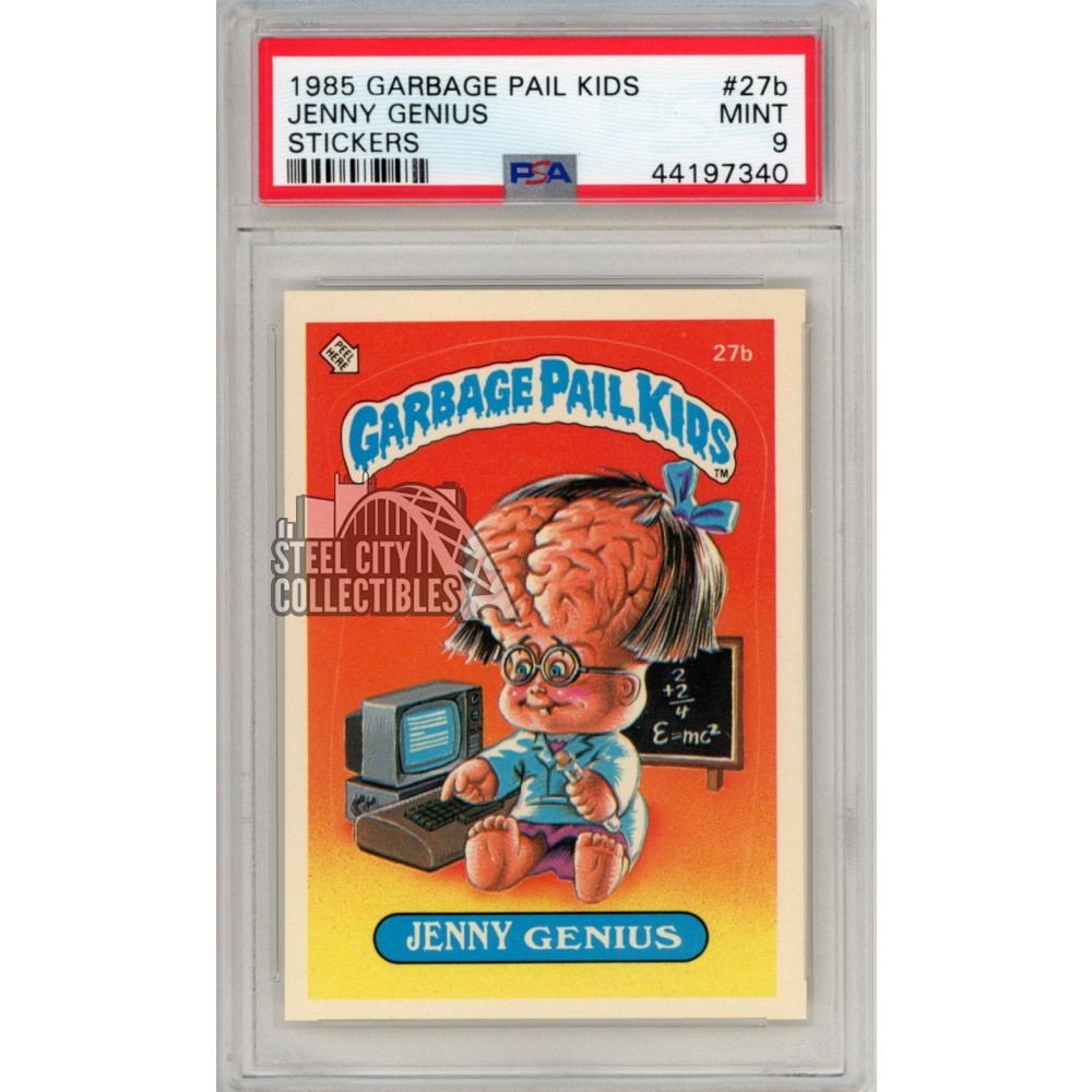 Jenny Genius 1985 Garbage Pail Kids Sticker Card #27b PSA 9 | Steel ...