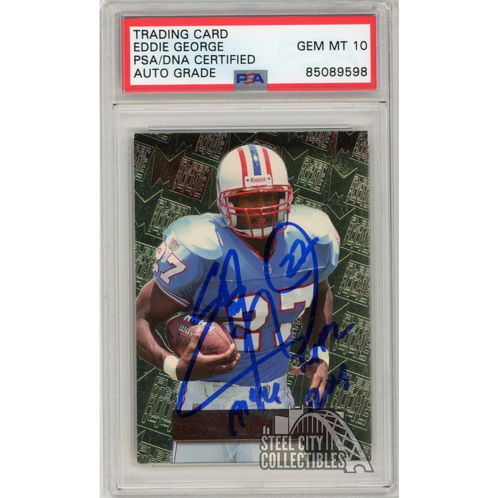 Eddie George 1996 Fleer Metal Autograph Rookie Card "1996 NFL ROY" #131 ...