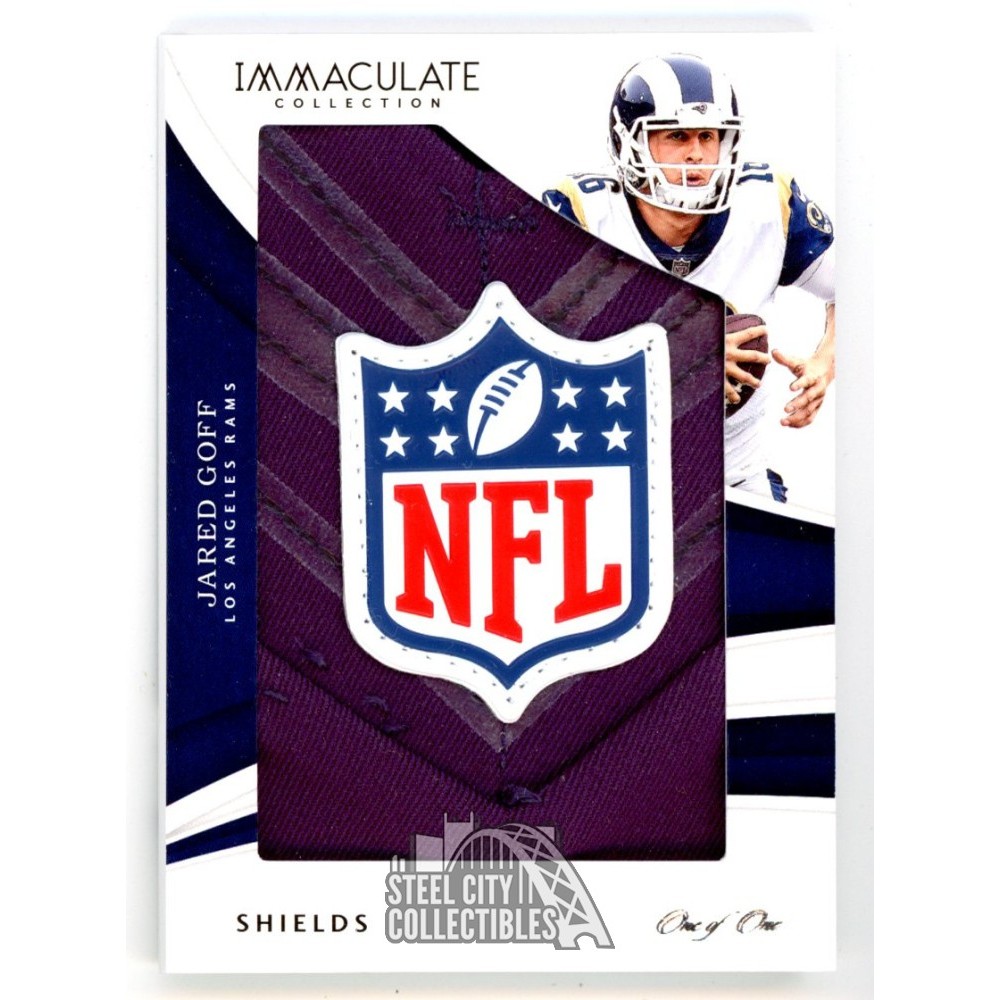 Jared Goff 2018 Panini Immaculate NFL Logo Shield Patch Card 1/1 ...