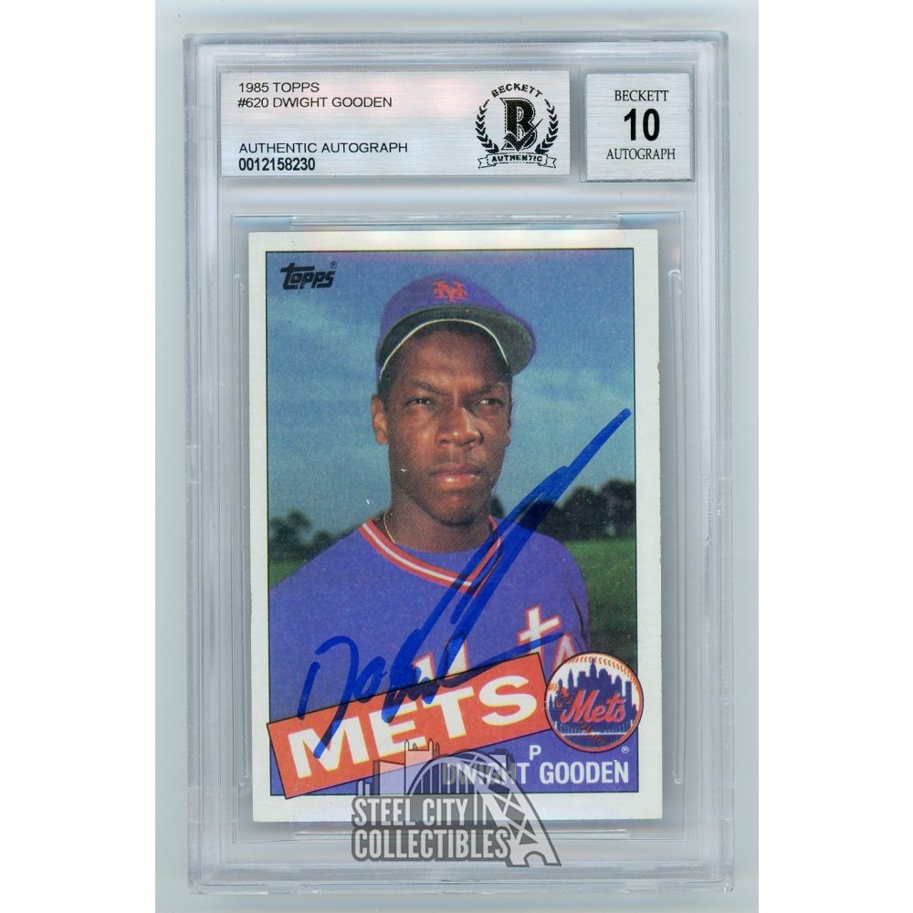 Dwight Gooden 1985 Topps Autographed Card #620 - BAS 10 | Steel City ...