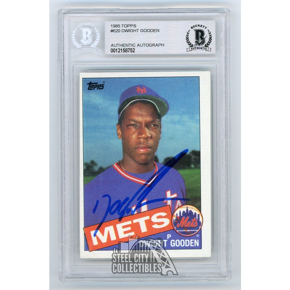 Dwight Gooden 1985 Topps Autographed Card #620 - BAS | Steel City ...