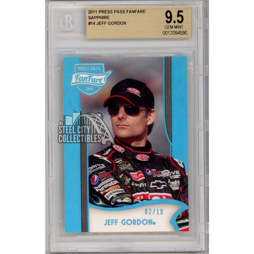 Jeff Gordon 2011 Press Pass Sapphire Card #14 02/10 BGS 9.5 Gem Mint ...