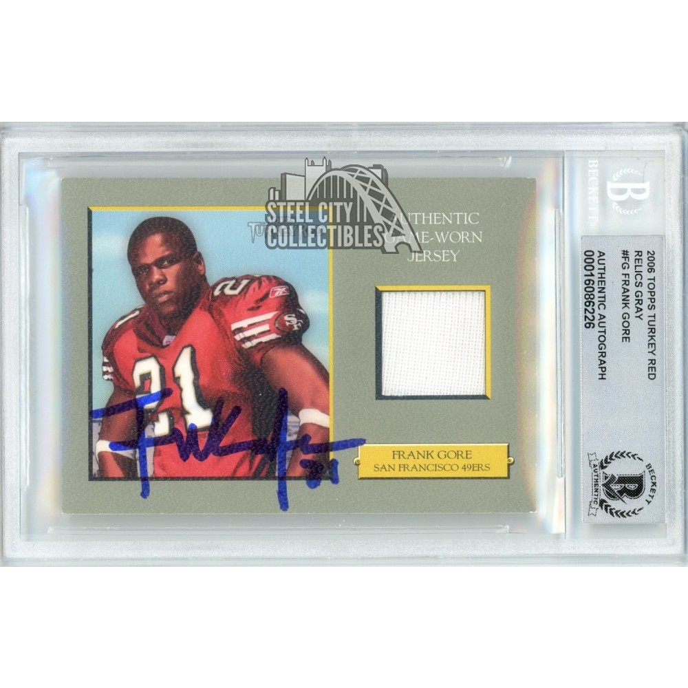 Frank Gore 2006 Topps Turkey Red Autograph Jersey Card #TRR-FG BAS 10 | Steel City Collectibles