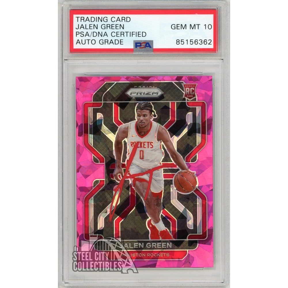 Jalen Green 2021-22 Panini Prizm Pink Ice Autograph Rookie Card #306 PSA/DNA 10 (Red) | Steel ...