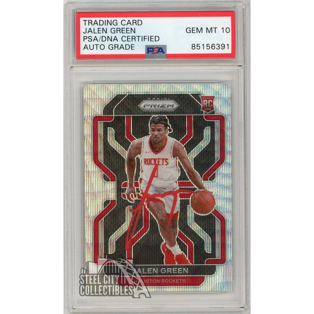 Jalen Green 2021-22 Panini Prizm Wave Autograph Rookie Card #306 PSA/DNA 10 (Red) | Steel City ...