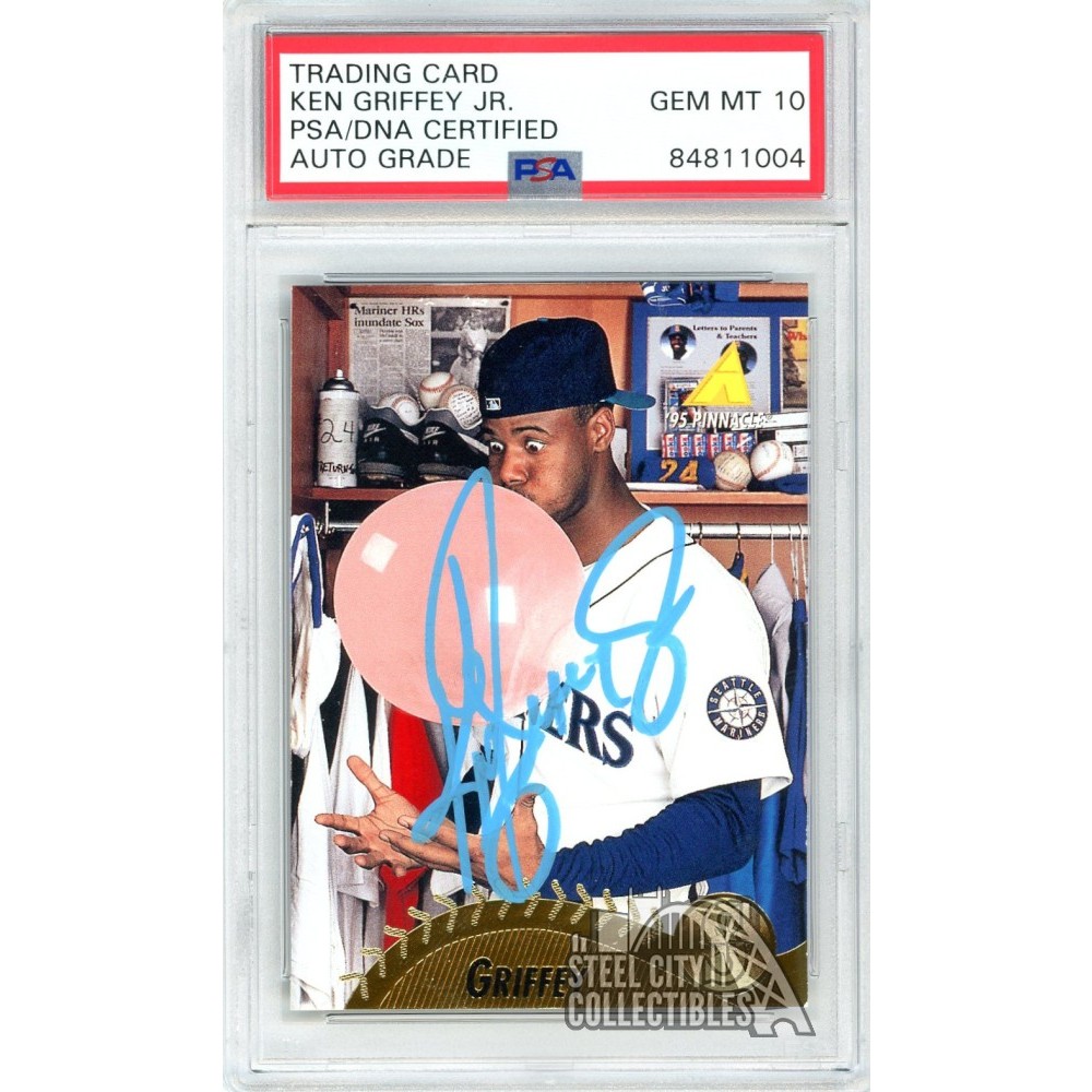 Ken Griffey Jr 1995 Pinnacle Autograph Card #128 PSA/DNA 10 (Light Blue ...
