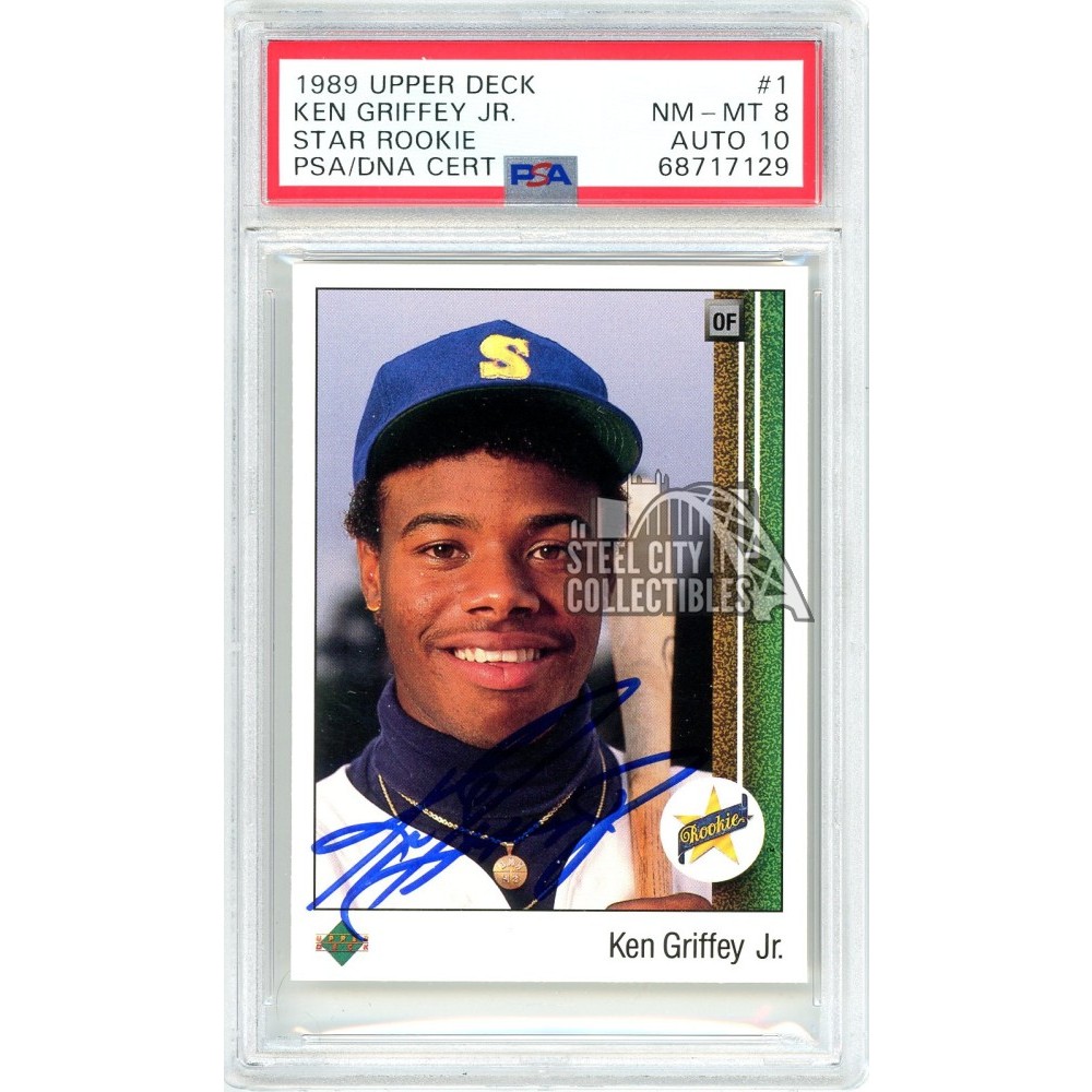 Ken Griffey Jr 1989 Upper Deck Autograph RC Rookie Card PSA 8 PSA/DNA ...
