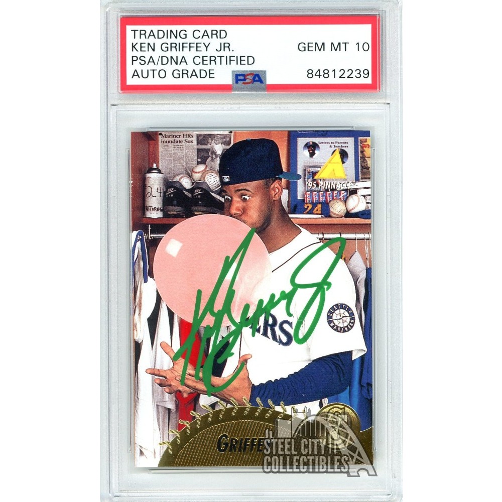 Ken Griffey Jr 1995 Pinnacle Autograph Card #128 PSA/DNA 10 (Green ...
