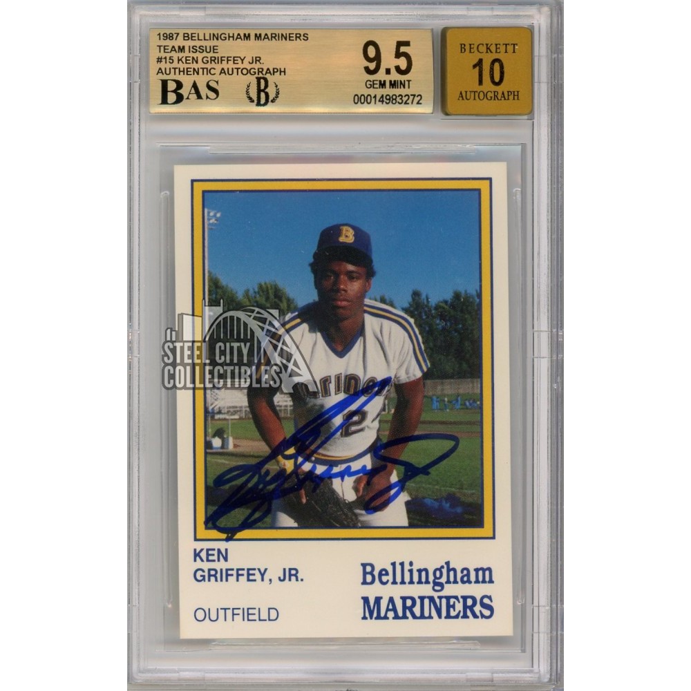 Ken Griffey Jr 1987 Bellingham Mariners Baseball Autograph Card #15 BGS ...