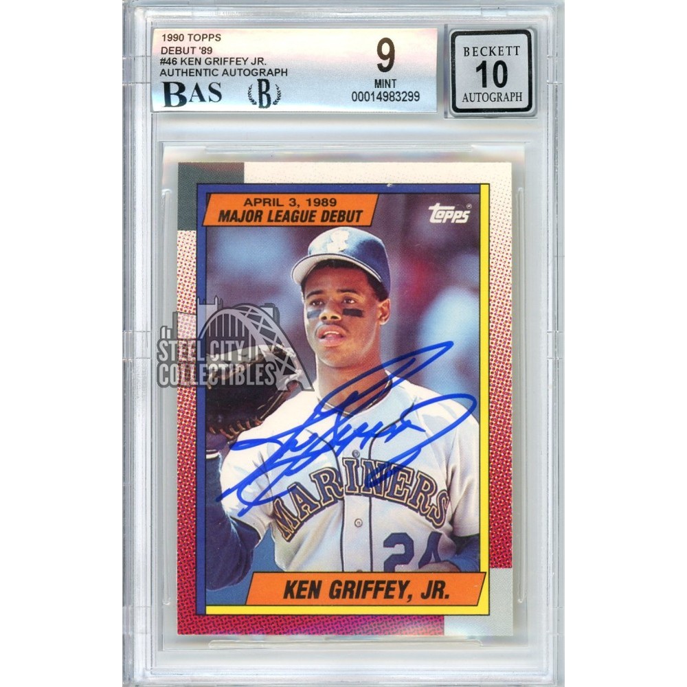 Ken Griffey Jr 1990 Topps Baseball Major League Debut Autograph Card ...