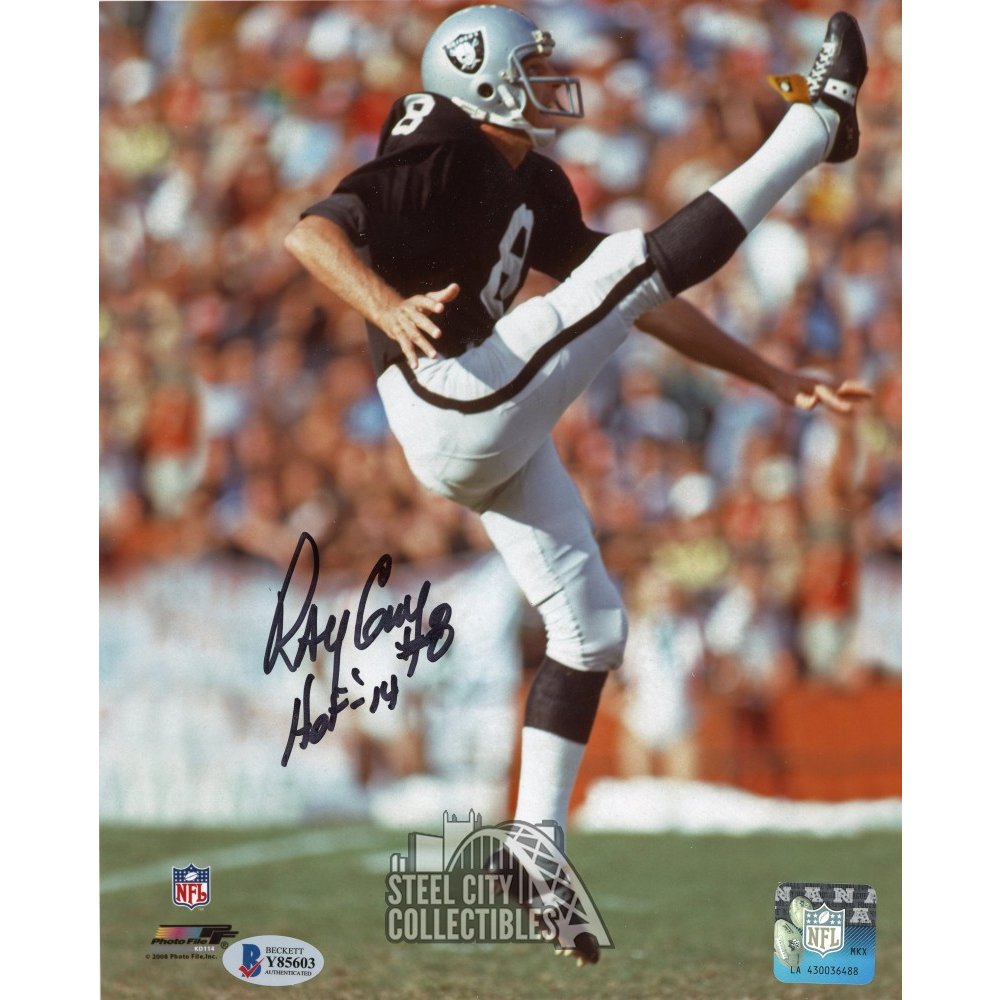 Ray Guy HOF 14 Autographed Oakland Raiders 8x10 Photo - BAS COA | Steel ...