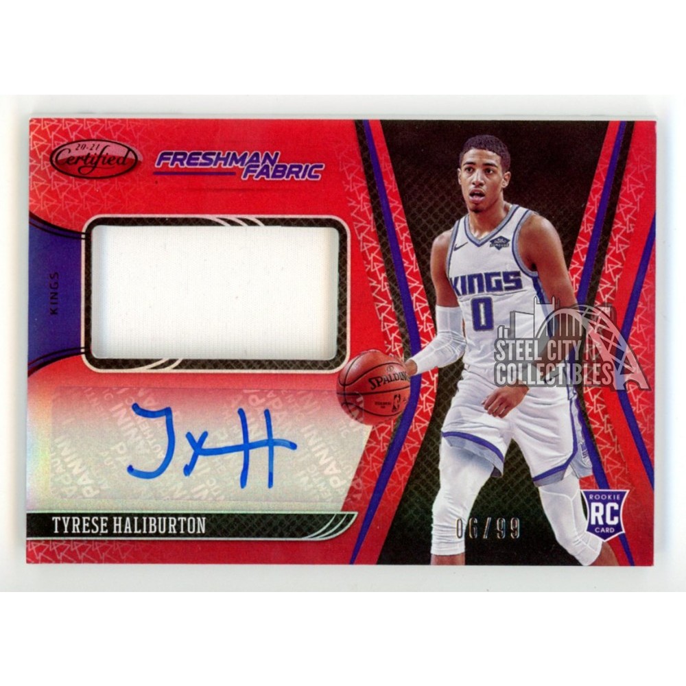 Tyrese Haliburton 2020-21 Panini Certified Red Autograph Rookie Jersey ...