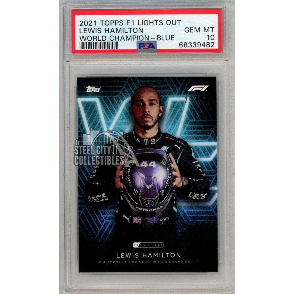 Lewis Hamilton 2021 Topps Formula 1 Lights Out Racing Champion Blue 23/ ...