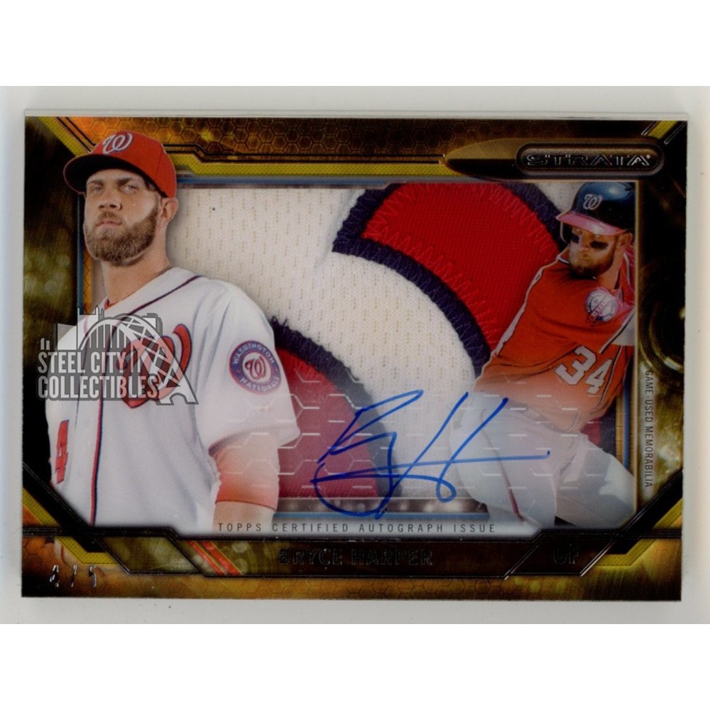 Bryce Harper 2015 Topps Strata Autograph Patch Card #SSP-BH 4/5 | Steel ...