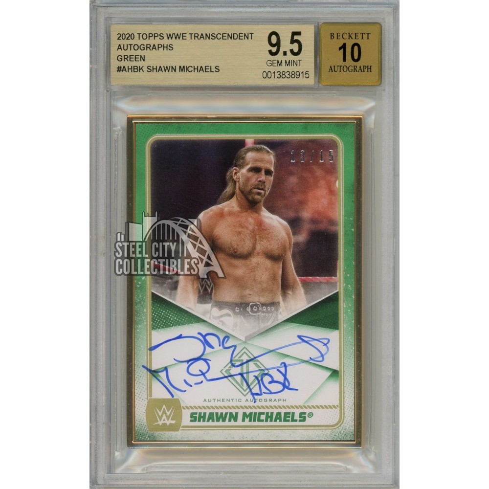 Shawn Michaels 2020 Topps Transcendent WWE Green Autograph Card 13/15 ...