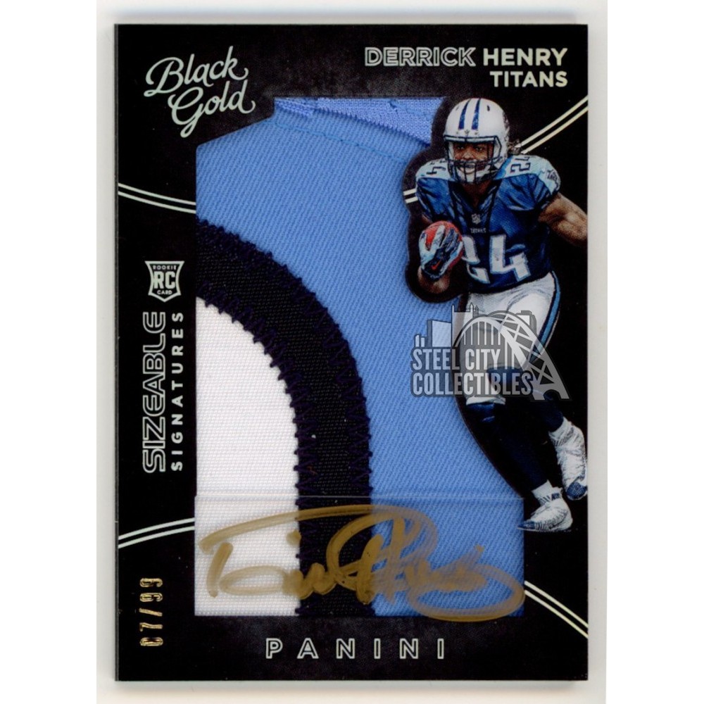 Derrick Henry 2016 Panini Black Gold Autograph Rookie Patch Card #83 07 ...