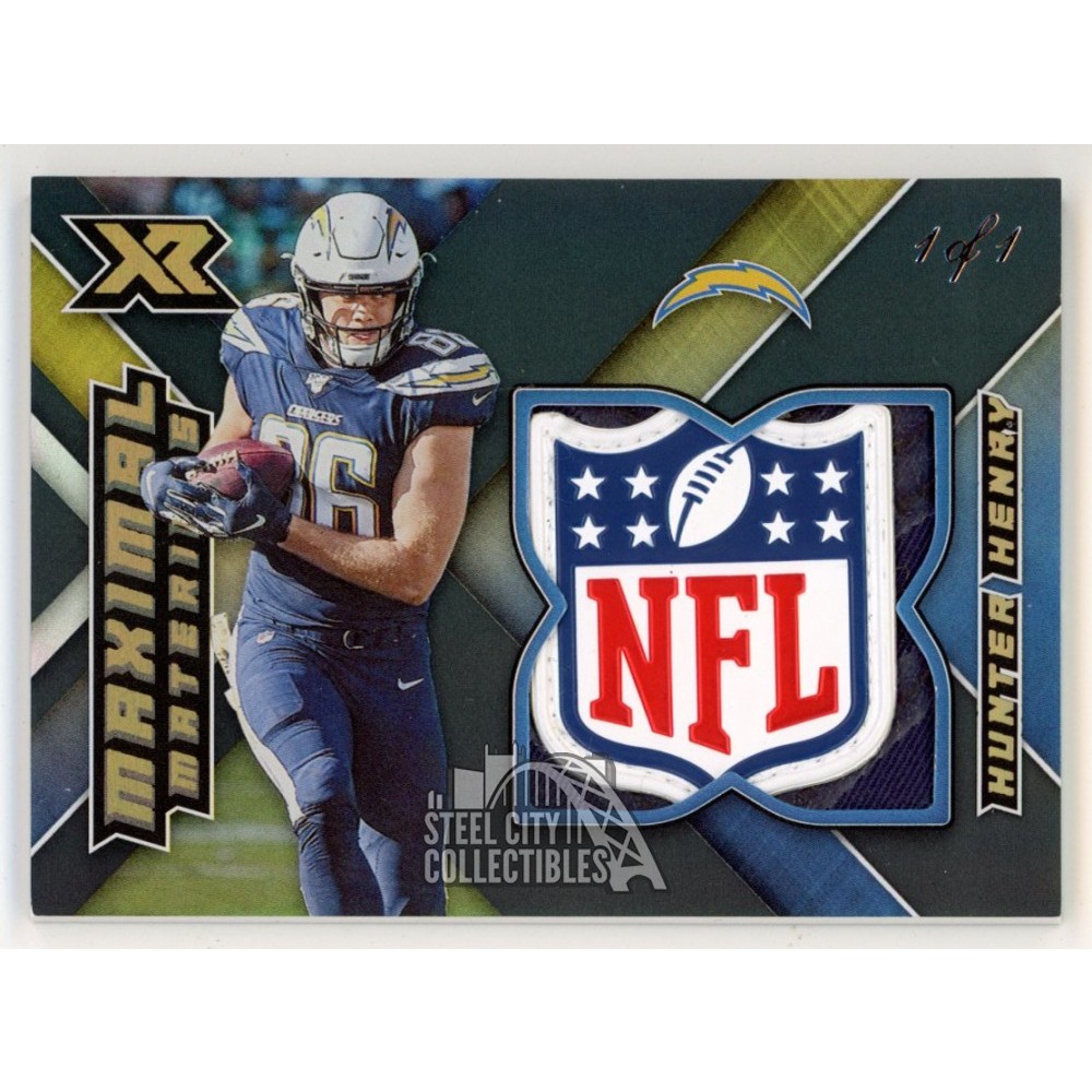 Hunter Henry 2020 Panini XR Maximal Materials NFL Logos Shield Patch ...