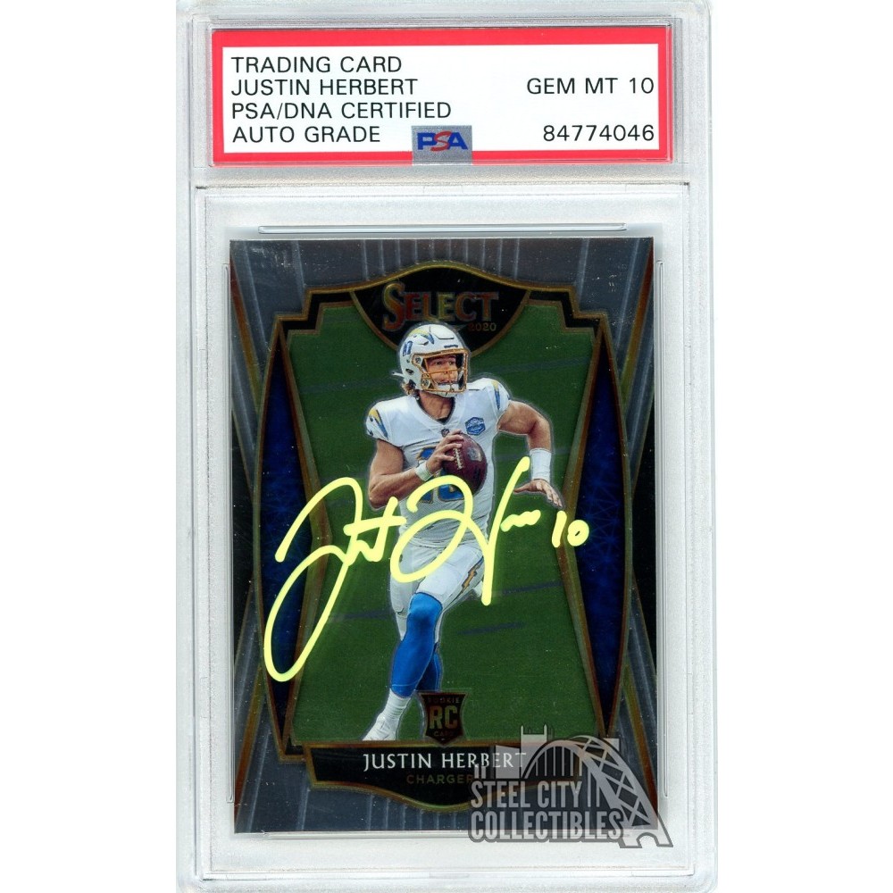 Justin Herbert 2020 Panini Select Premier Level Autograph Rookie Card ...