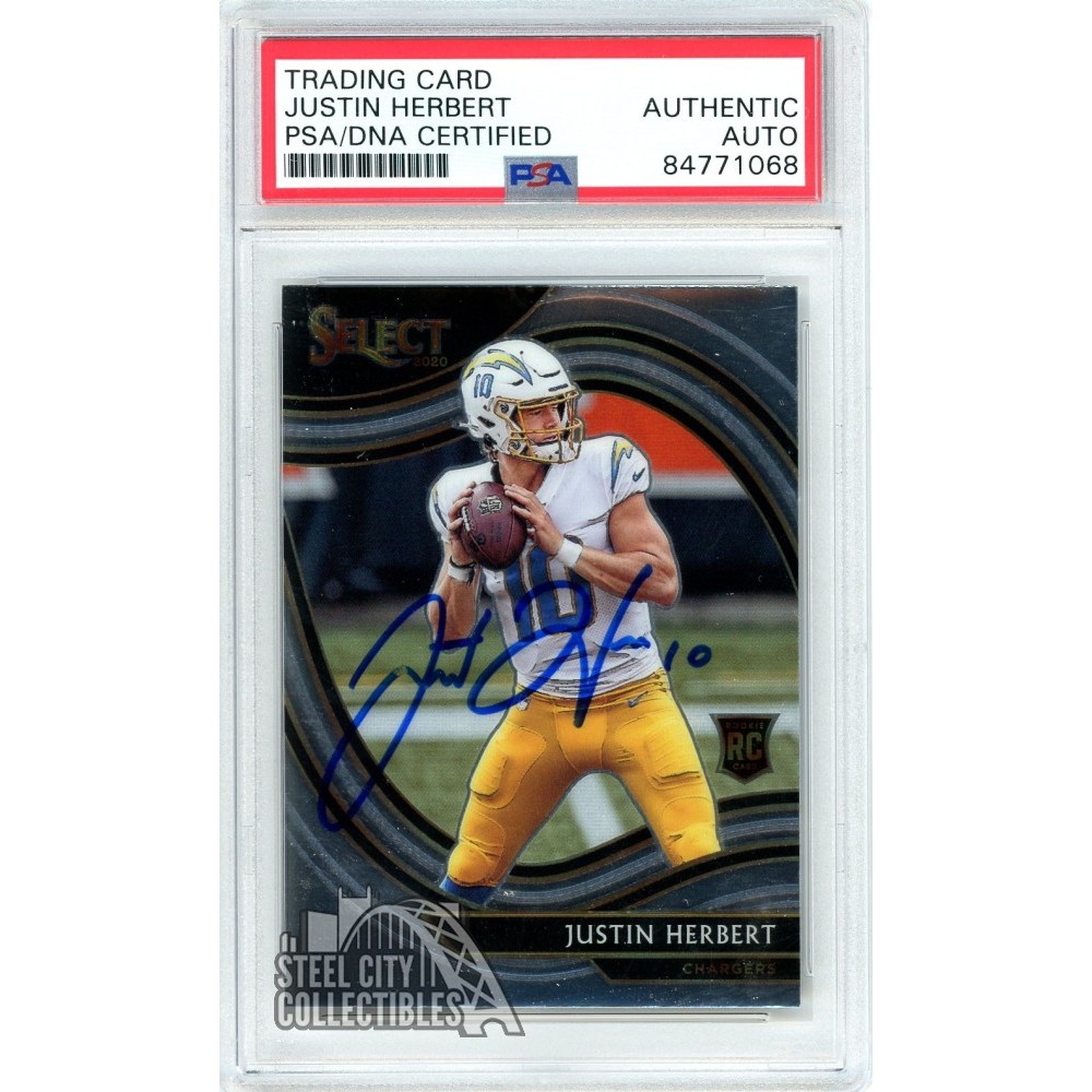 Justin Herbert 2020 Panini Select Field Level Autograph Rookie Card ...