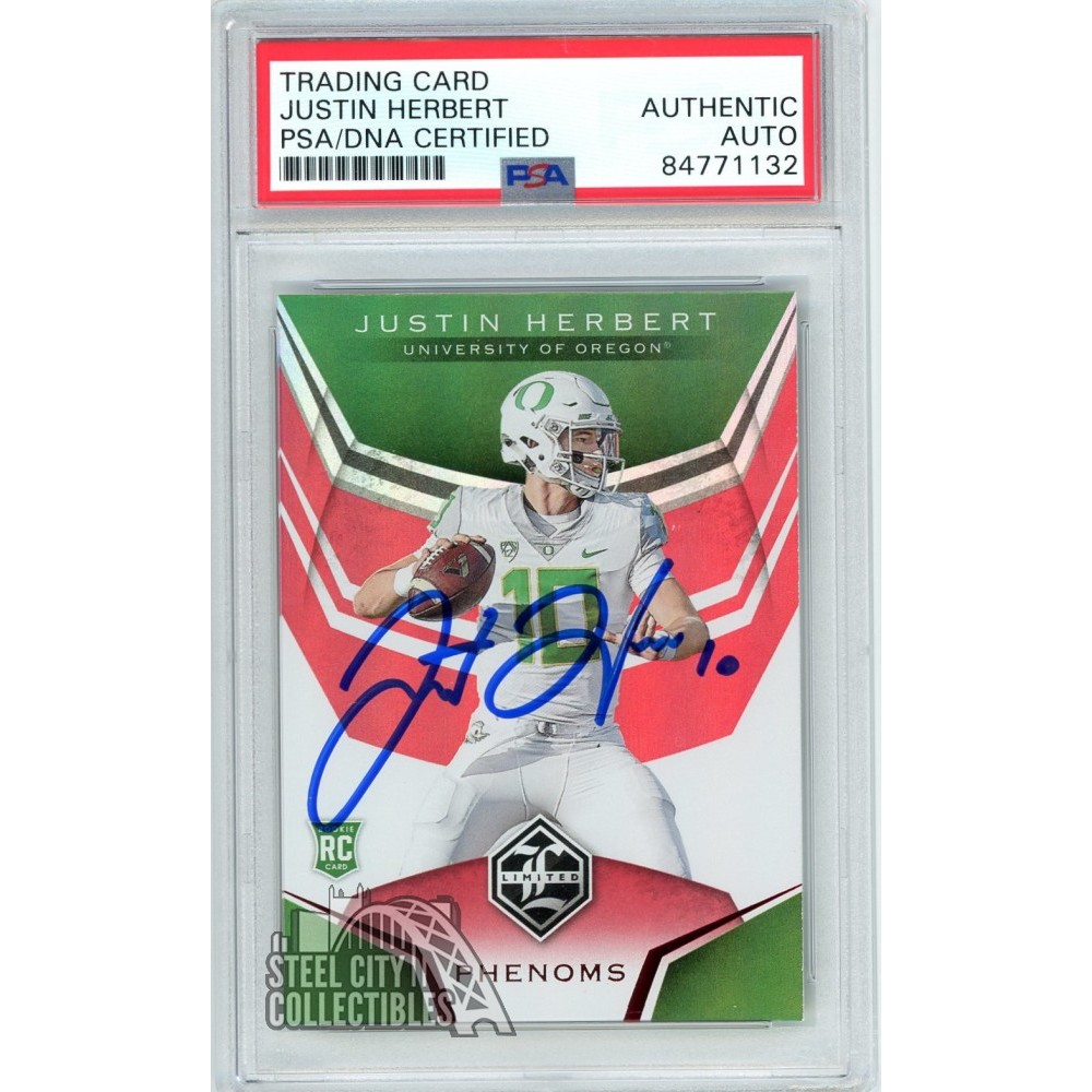 Justin Herbert 2020 Panini Chronicles Draft Limited Red Autograph RC ...