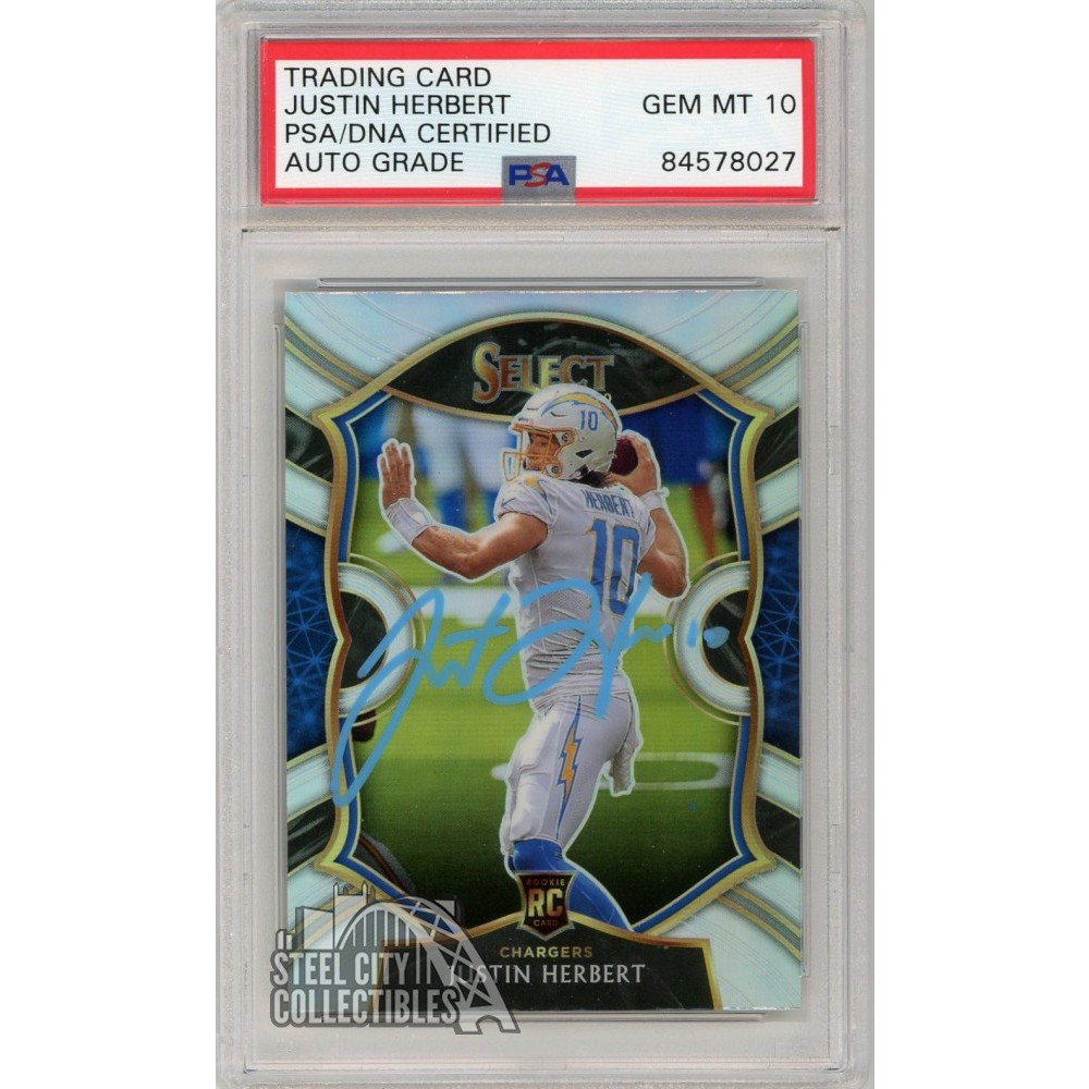 Justin Herbert 2020 Panini Select Concourse Silver Autograph RC Card ...