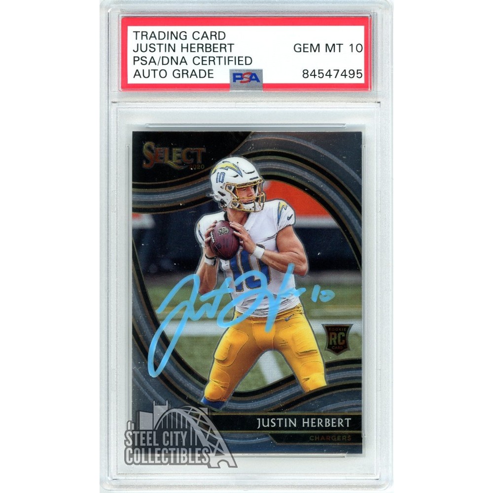 Justin Herbert 2020 Panini Select Field Level Autograph Rookie Card ...